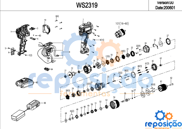 Vista Explodida Ws2319 Wesco - Reposição Online