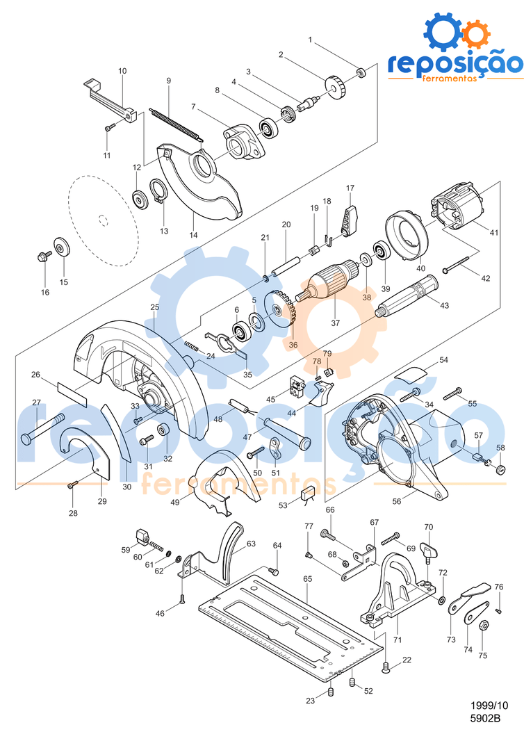 Vista Explodida Serra Circular 5902b Makita - Reposição Online
